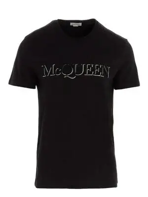 Alexander McQueen Logo Embroidered T-shirt - Black