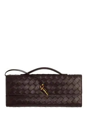 Bottega Veneta Bottega Veneta Andiamo Intrecciato Clutch Bag Wine Red