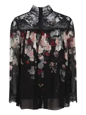 Zimmermann Lace-trimmed Floral Blouse - Black