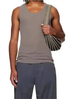 LEMAIRE Ribbed Jersey Tank Top - Gray