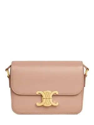 Celine Teen Triomphe Bag In Shiny Calfskin - Soft Peach