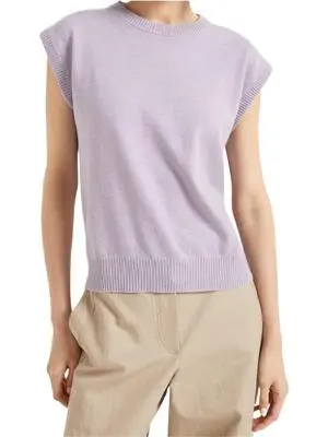 Brunello Cucinelli Monili Bead-embellished Knit Top - Lavender