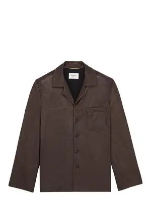 Saint Laurent Button-up Long-sleeved Jacket - Brownish Grey