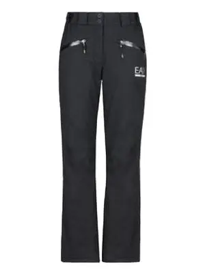 EA7 Straight Leg Casual Pants With Zip Detail - Black