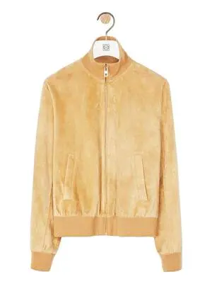 Loewe Suede Zip Jacket - Nude