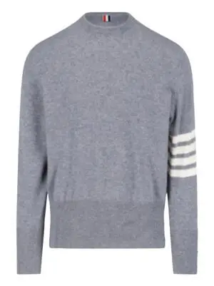 Thom Browne 4-bar Cashmere Crewneck Jumper - Light Gray