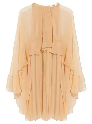 Chloé Ruffled Mini Dress - Beige