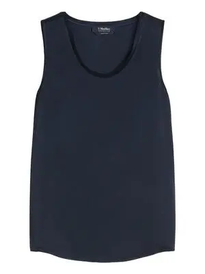Max Mara Round Neck Sleeveless Blouse - Midnight Blue