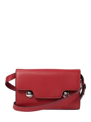 Marni Logo Debossed Foldover Crossbody Bag - Red