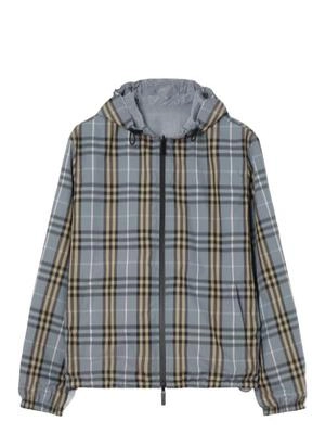 Burberry Reversible Checked Hooded Jacket - Wavy Blue
