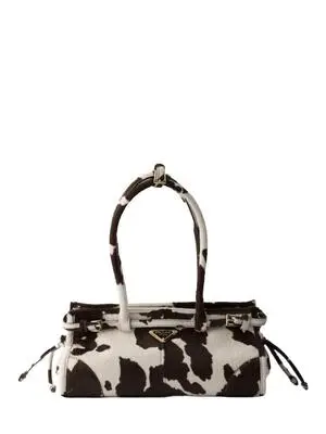 Prada Prada Bonnie Medium Handbag White/dark Brown