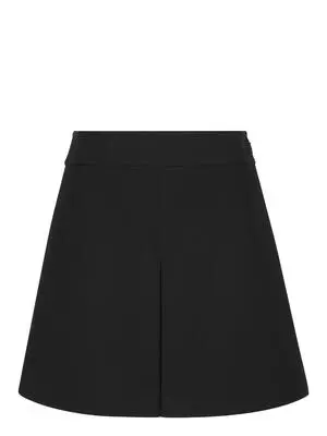 CELINE Celine Trapeze Mini Skirt In Gauffered Double Wool