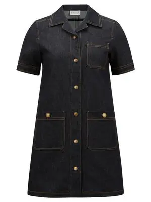 MONCLER Moncler Logo Patch Denim Mini Dress