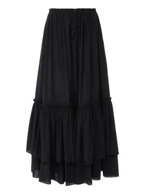Chloé Tiered Ruffled Maxi Skirt - Black