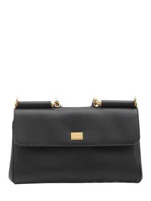 Dolce & Gabbana Dolce & Gabbana Medium Sicily Handbag With Logo Plaque Black