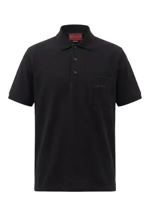 Gucci Stretch Piqué Polo Shirt - Black