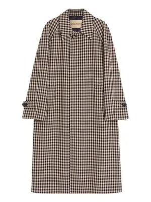 Valentino Garavani Checked Single-breasted Coat - Nude