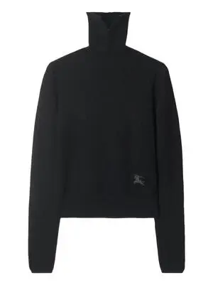 Burberry Embroidered Turtleneck Jumper - Black