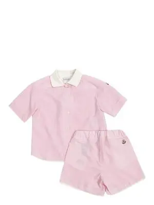 Moncler Striped Shirt And Shorts Set - Pink