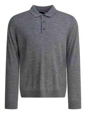 Vince Vince Merino Wool Polo Shirt Heather Gray