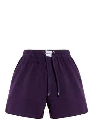 Attico Logo Patch Drawstring Shorts - Purple
