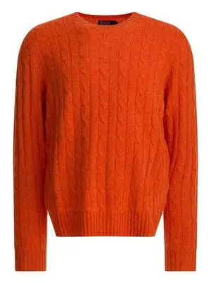 Polo Ralph Lauren Polo Ralph Lauren Cable-Knit Cashmere Crew Neck Sweater Red