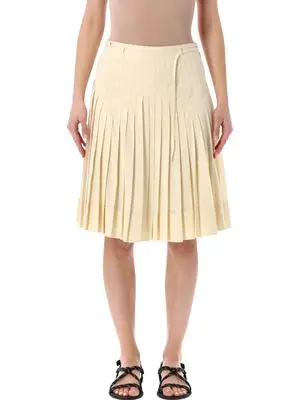 LOW CLASSIC High-waist Pleated Midi Skirt - Nude