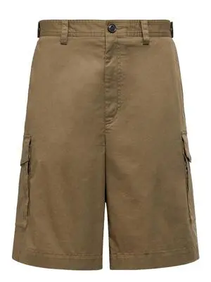 Moncler Cotton Gabardine Cargo Shorts - Olive Green