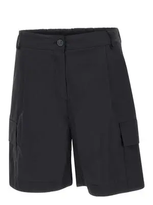KAOS High Waisted Poplin Cotton Shorts - Black