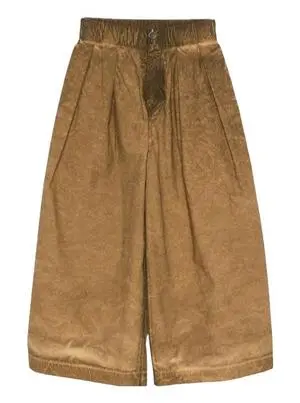 UMA WANG Elastic Waist Casual Pants - Brown