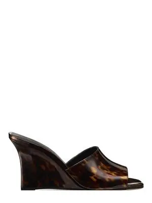 STUART WEITZMAN Vinnie Wedge Mule 85 - Gloss Tortoise Classic