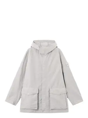 Stone Island David Light-tc Hooded Logo Patch Jacket - Dusty Gray