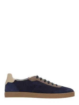 Brunello Cucinelli Paneled Lace-up Sneakers - Black