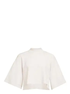 Alaïa Cropped Ribbed T-shirt - White