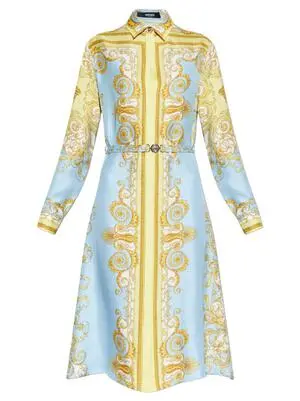 Versace Printed Belted Dress - Multi-color