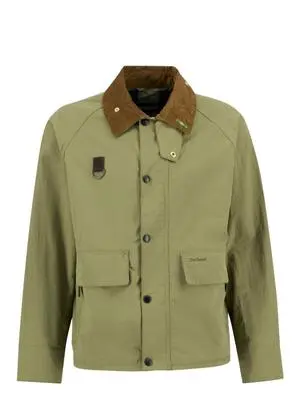 Barbour Barbour Icons Spey Jacket With Cord Collar And Embroidered Detail Bleached Olive