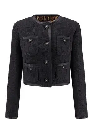 Dolce & Gabbana Dg Button Detailed Cropped Jacket - Black