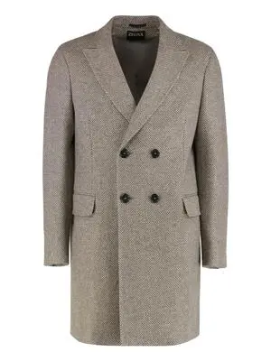 ZEGNA Zegna Double Breasted Long Sleeve Coat