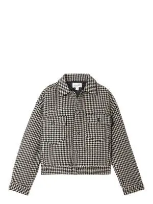 FRAME Houndstooth Tweed Casual Jacket - Black