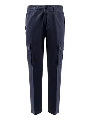 Stone Island Logo Patch Cargo Trousers - Blue