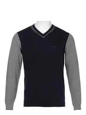 Emporio Armani Logo V-neck Pullover - Black