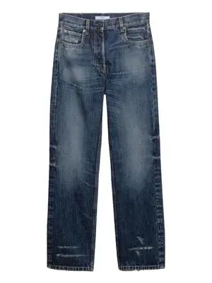 Prada Straight-leg Distressed Denim Jeans - Blue