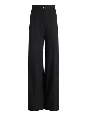 PATOU Tailored Flared Trousers With Gold-tone Buttons - Black