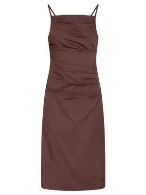 Marella Stretch Poplin Sheath Dress - Brown