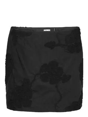 ROTATE BY BIRGER CHRISTENSEN Mini Skirt With 3d Floral Embellishments - Black