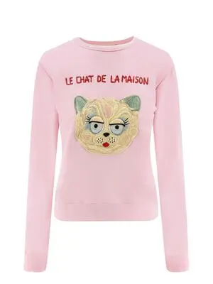 Valentino Garavani Embroidered Crewneck Sweatshirt - Pink
