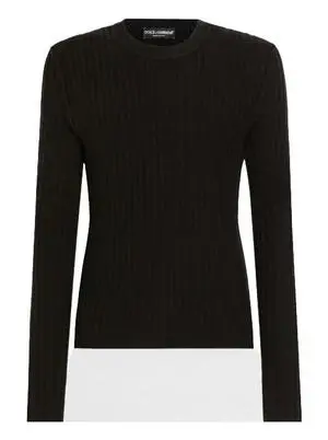 Dolce & Gabbana Dolce & Gabbana Crewneck Fine Knit Pullover Black