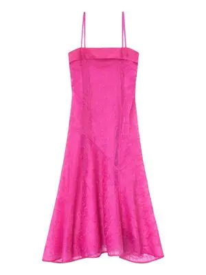 GANNI Shibori Organza Dress - Raspberry Rose