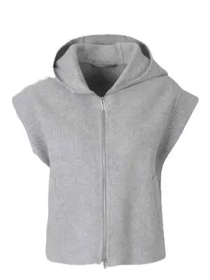 PESERICO Peserico Hooded Knit Vest With Zip Front And Patch Pockets