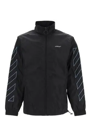 Off-White Diagonal Stripe Long-sleeved Jacket - Black